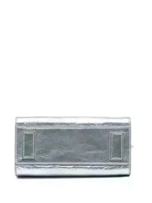 Saint Laurent Nano Metallic Crinkled Calfskin Supple Sac De Jour Satchel - Silver