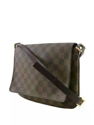 LOUIS VUITTON Damier Ebene Musette Tango Crossbody Bag - Brown