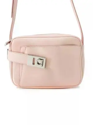 FERRAGAMO Small Leather Gancini Archive Camera Case Crossbody Bag - Pink