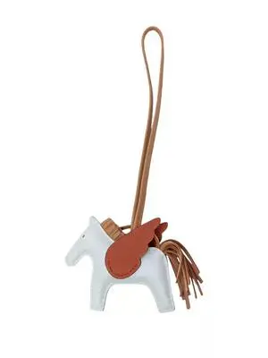Hermès 2022 Milo Lambskin And Swift Grigri Rodeo Pegase Bag Charm Pm Keychain - Blue