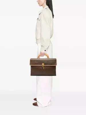 Celine 2014 Macadam Coated Canvas Business Bag - Brown