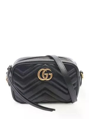 Gucci 2010s Mini Marmont Quilted Cross Body Bag - Black