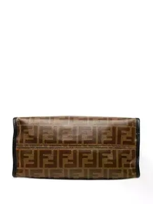 Fendi 2010-2026 Small Zucca Coated Canvas Peekaboo Defender Clutch Bag