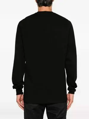 Rick Owens Long-sleeve Crew-neck Cotton T-shirt - Black