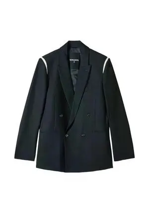 Patrizia Pepe Double-breasted Satin-trimmed Blazer