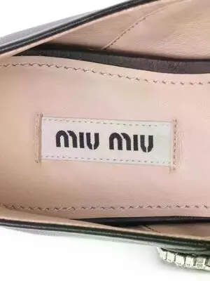 Miu Miu Rhinestone Pointed-toe Ballet Flats