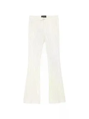 DONDUP Pinstriped Flare Tailored Trousers - Neutrals