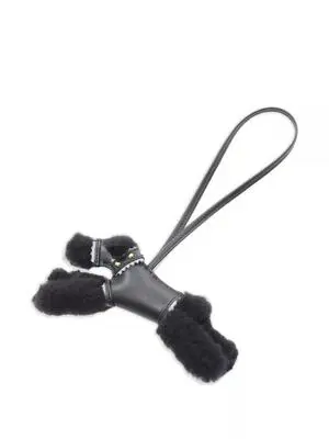 Hermès 2025 Paddy Shearling Bag Charm - Black