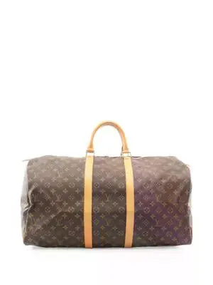 LOUIS VUITTON 2000 55 Monogram Keepall Boston Hodalls Bag - Brown