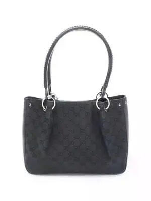 Gucci 2000s Gg Canvas Tote Bag - Black
