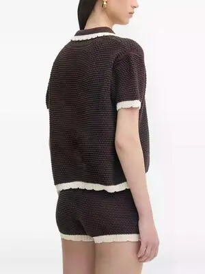 HAVEONE Contrast-trim Shorts And Shirt Set