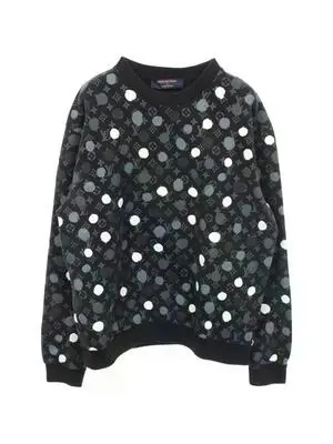 LOUIS VUITTON 2010s X Yayoi Kusama Monogram Dot Sweater - Black