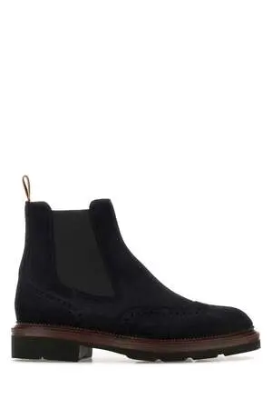 Santoni Suede Ankle Boots - Blue