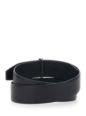 TOM FORD Icon T Belt In Grained Leather - Multicolor