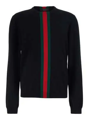 Gucci Wool Crewneck Sweater With Web Detail - Multicolor
