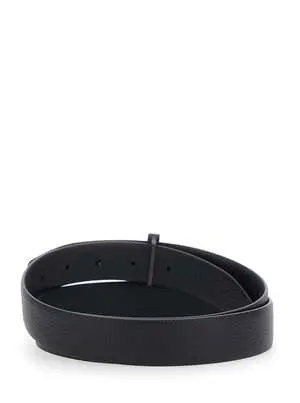 TOM FORD Leather Belt With T Buckle Closure - Black