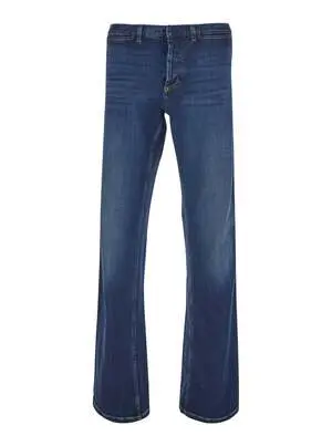 Gucci Blue Denim Jeans With Web Stripe Detail - Multicolor