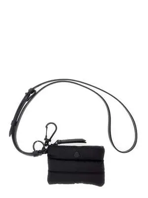 Moncler Caradoc' Black Cardholder With Logo Patch On The Front And Adjustable And Removable Strap In Fabric For - Multicolor