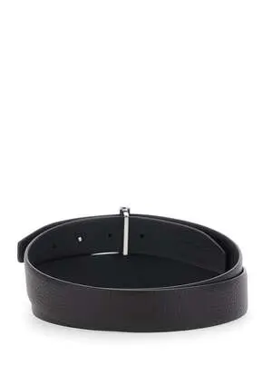 TOM FORD Leather Belt With T Buckle - Brown
