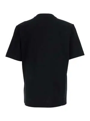 Fendi Black Crew Neck T-shirt With All-over Ff Motif In Cotton For - Multicolor