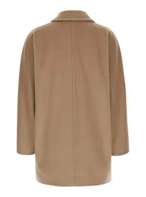 Max Mara Rebus Short Double-breasted Wool And Cashmere Coat - Multicolor