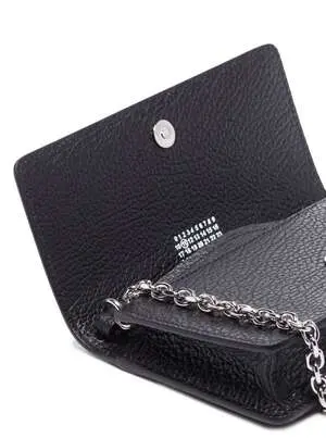 MAISON MARGIELA Grained Leather Wallet With Chain Strap - Multicolor