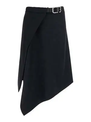 Attico Asymmetrical Hem Wool Skirt - Multicolor