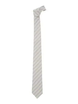 Saint Laurent Silk Diagonal Stripe Neck Tie - Multicolor