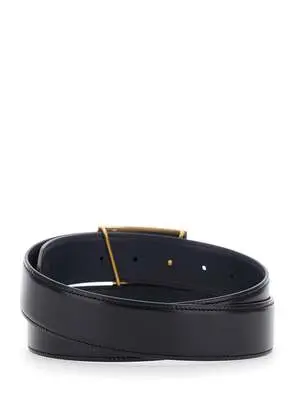 TOD'S Leather Belt With T Buckle