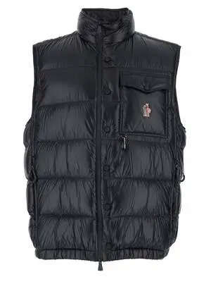 Moncler Moncler Grenoble Sleeveless Down Jacket With High Collar And Logo Patch Multicolor