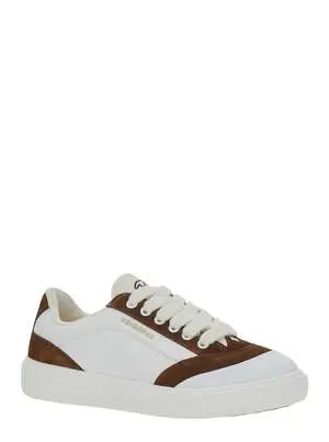 Casablanca Leather And Tech Fabric Sneakers With Embossed Logo - Multicolor
