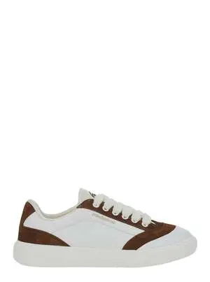 Casablanca Leather And Tech Fabric Sneakers With Embossed Logo - Multicolor