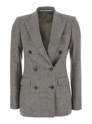 Tagliatore Wool Resca Double Breasted Jacket With Notched Lapel - Multicolor