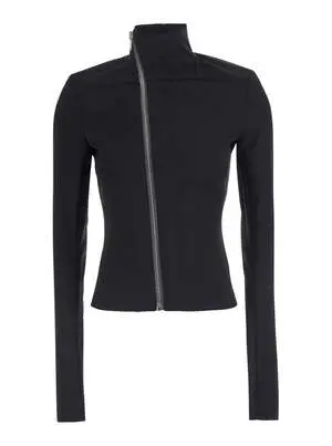 Rick Owens RICK OWENS Black Cropped Jacket With High Collar And Asymmetrical Zip Closure Multicolor
