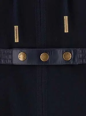 Moncler Tech Fabric Cape With Removable Hood And Belt - Multicolor
