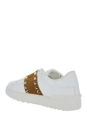 Valentino Garavani Rockstud Untitled Leather And Suede Sneakers - Multicolor