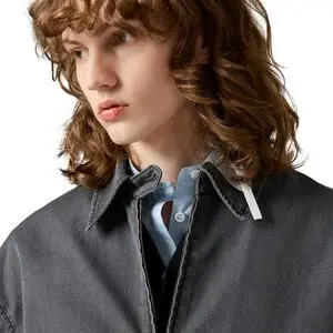 Miu Miu Chambray Blouson Jacket - Black