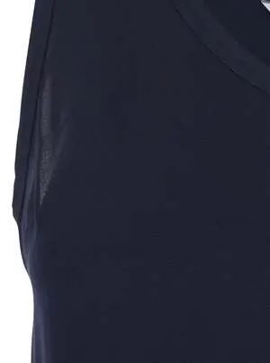 Max Mara Sleeveless Silk Top With Embroidered Logo
