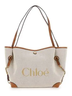 Chloé Clover" Cotton Tote Bag With Logo - Multicolor