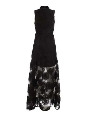 ROTATE BY BIRGER CHRISTENSEN Sleeveless High Collar Embroidered Dress - Multicolor