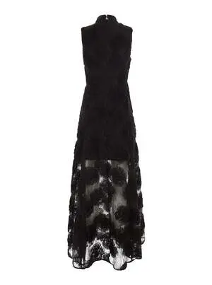 ROTATE BY BIRGER CHRISTENSEN Sleeveless High Collar Embroidered Dress - Multicolor