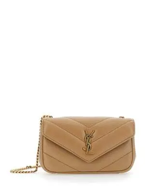 Saint Laurent Loulou Mini Crossbody Bag With Cassandre Plate - Multicolor