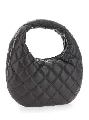Saint Laurent Quilted Leather Handbag With Cassandre Plate - Gray