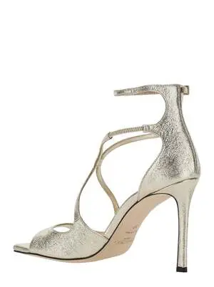 JIMMY CHOO Azia Metallic Fabric Sandals With Buckle Closure - Multicolor