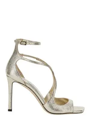 JIMMY CHOO Azia Metallic Fabric Sandals With Buckle Closure - Multicolor