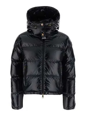 Moncler Niveole' Down Jacket With Removable Hood With Buttons And Logo Patch On The Sleeve In Tech Fabric For - Black