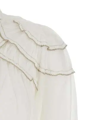 Isabel Marant Étoile Christa' High Collar Cotton Blend Blouse - Multicolor