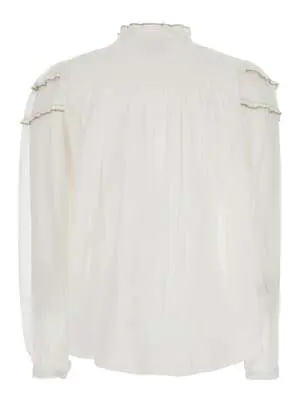 Isabel Marant Étoile Christa' High Collar Cotton Blend Blouse - Multicolor
