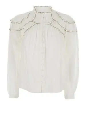 ISABEL MARANT ÉTOILE ISABEL MARANT ETOILE 'Christa' High Collar Cotton Blend Blouse