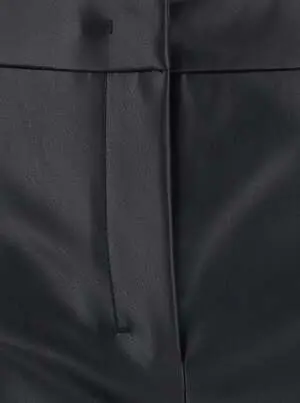 Max Mara Ublime' Eco-leather Flared Leg Trousers - Black